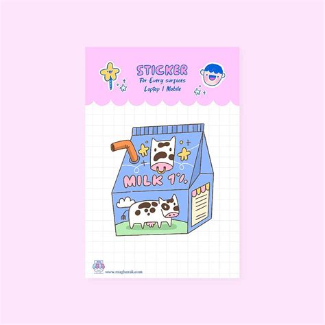 مغازک استیکر شیر پاکتی