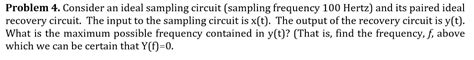 solved problem 4 consider an ideal sampling circuit