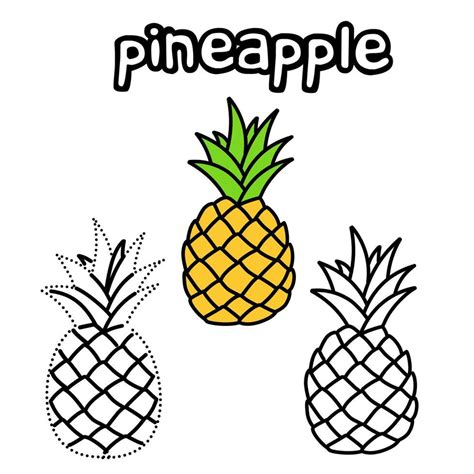 Pineapple Coloring Sheet Kawaii Pineapple Coloring Pages 4 Free