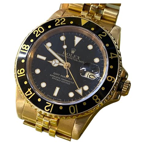 Rolex Gmt Master 18k Yg Black Dial Rare Vintage Circa 1981 Model For Sale At 1stdibs 1981