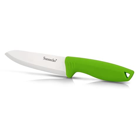 Sunnecko 6 Inches Kitchen Chef Knife White Ceramic Blade With Plastic