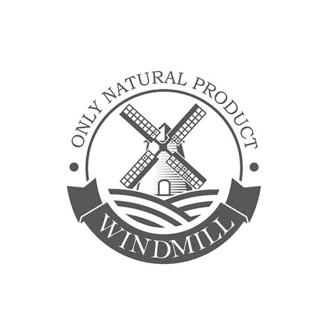 풍차의 그림 프리미엄 벡터