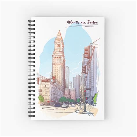 Cuaderno De Espiral Panorama De La Torre De Aduanas Bosquejo Pintado