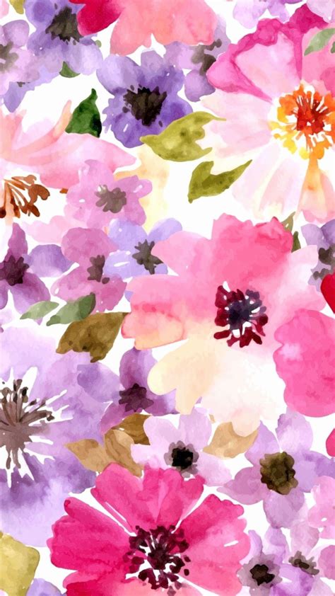Purple Watercolor Floral Wallpapers Top Free Purple Watercolor Floral