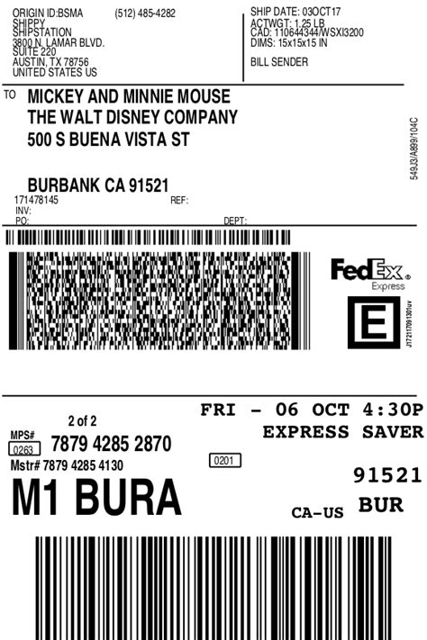 Fedex Printable Label