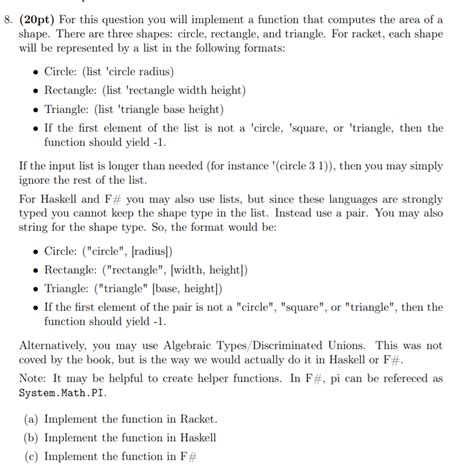 Solved 8 20pt For This Question You Will Implement A