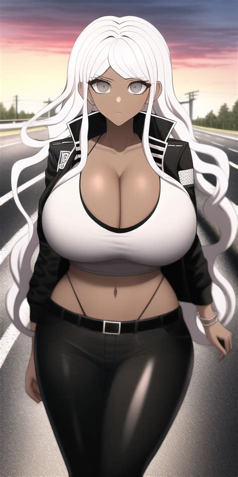 Rule 34 Ai Generated Belt Biker Brown Skin Cleavage Danganronpa