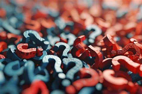 Premium Photo A Close Up Of A Pile Of Red And Blue Question Marks