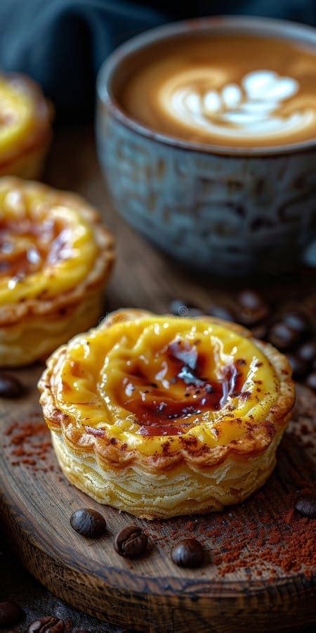 Hong Kong Egg Tart With Hot Coffee In Cafe Stock Image Image Of