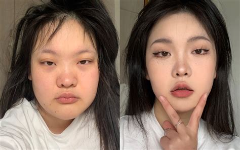 快速早八轻欧美妆扁平脸大换头 哔哩哔哩