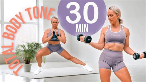 30 Min Total Body Toning Workout No Repeat Hiit With Weights Youtube