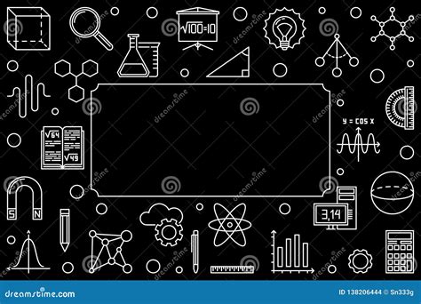 Stem Horizontal Frame Vector Concept Linear Illustration Stock Vector Illustration Of