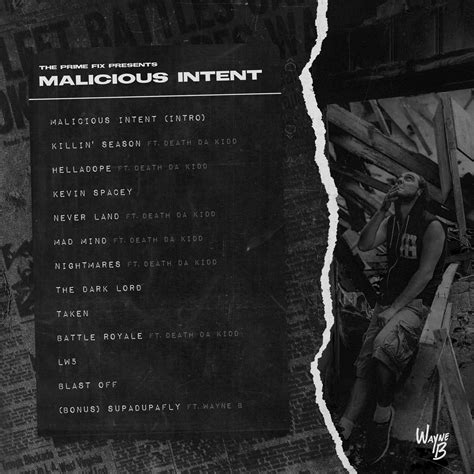 Wayne B Malicious Intent Zack Hester Graphic Designer