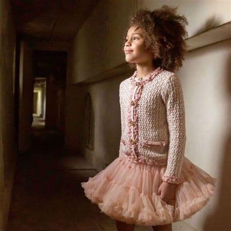Angels Face Girls Pink Knitted Jacket And Tulle Skirt