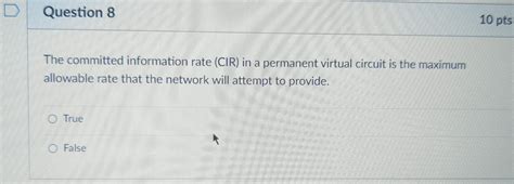 Solved Question 8the Committed Information Rate Cir ﻿in A