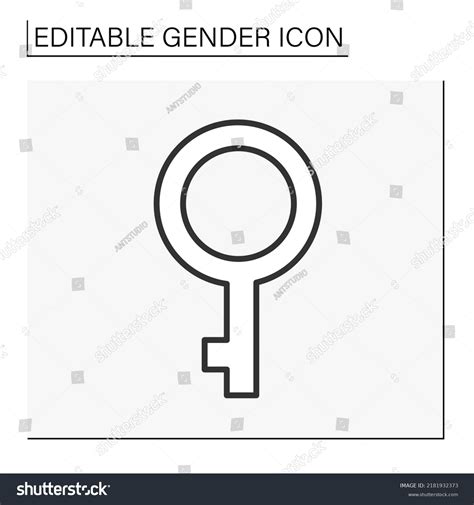Demigirl Symbol Line Icon Person Partially Stock Vector Royalty Free