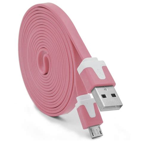 Flat Micro Usb Charging Cable 2m Pink