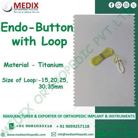 Endo Button With Loop At ₹ 2800piece Arthroscopy Implants In Vadodara Id 2852578324955