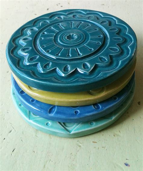 Handmade Ceramic Coaster Set Etsy