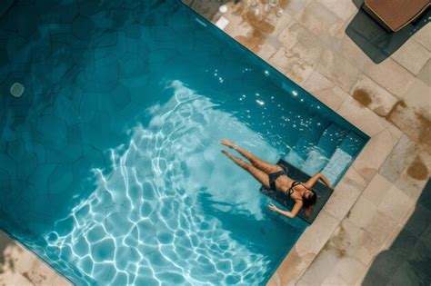 Premium Photo Woman Floating In A Pool Of Water