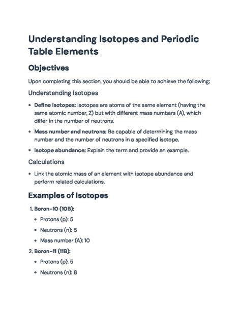 Understanding Isotopes And Periodic Table Elements Chapter 2 Notes