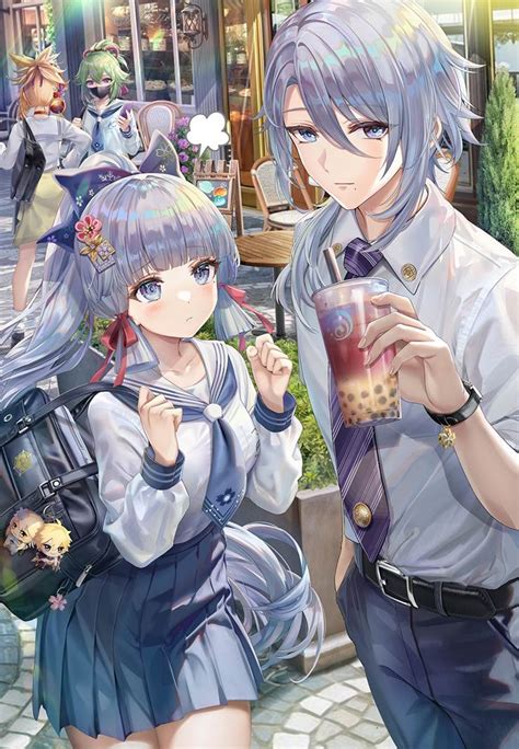 塔皮奥卡兄妹插画师torino的神里绫人插画图片 Bobopic