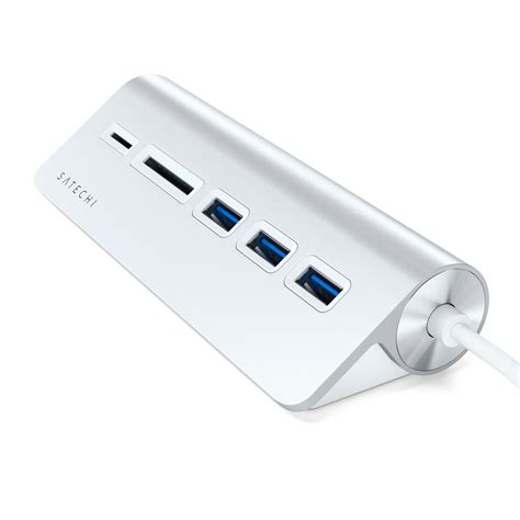 Aluminum Usb 3 0 Hub And Card Reader Satechi Apple And Pc Accessories