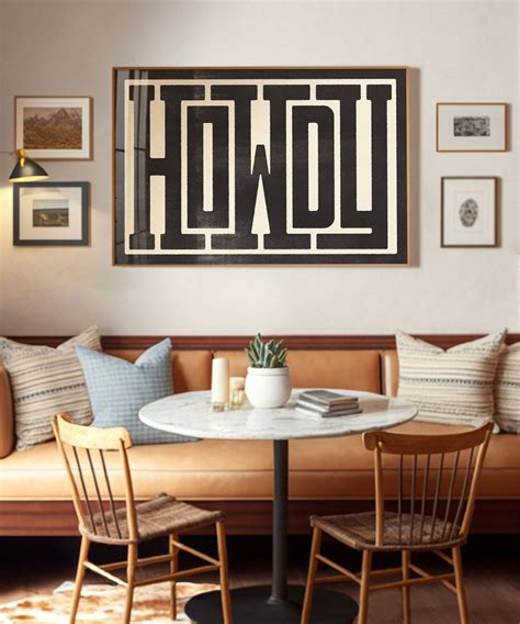 Howdy Typography Art Print Western Decor Southwestern Wall Art