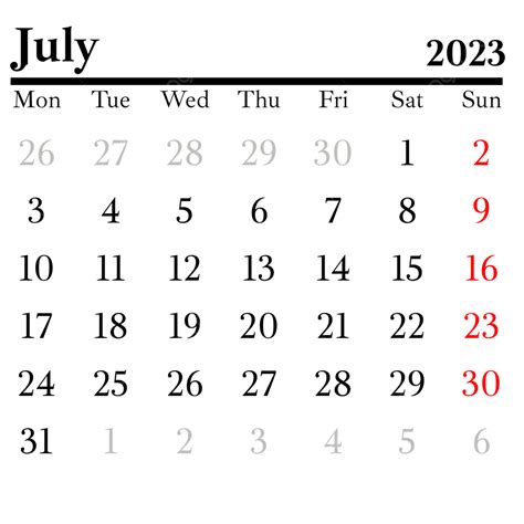 黑色簡約2023年7月日曆 2023年7月日历 2023 年日历 2023年日历向量圖案素材免費下載，png，eps和ai素材下載
