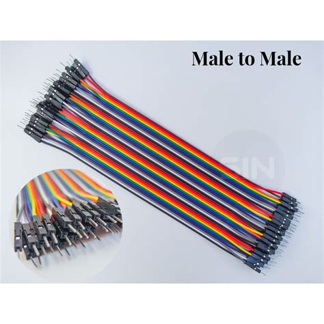 Jumper Wayar Male And Female 40pcs Dupont Diy Experiment Breadboard Rainbow 15cm 20cm 30cm 40p