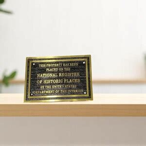 National Register Of Historic Places Plaque Cast Brass Sign
