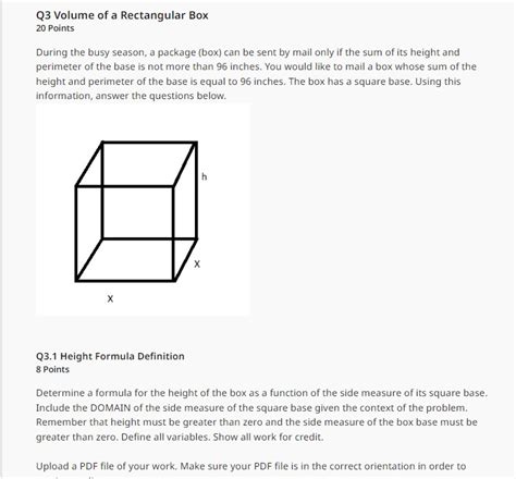 Solved Q Volume Of A Rectangular BoxDuring The Busy Chegg Com