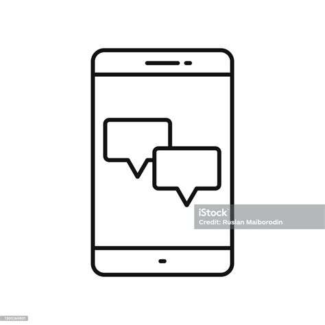 모바일 채팅 소셜 미디어 메시징 모바일 화면의 텍스트 거품 Brand Name Online Messaging Platform에 대한 스톡 벡터 아트 및 기타 이미지