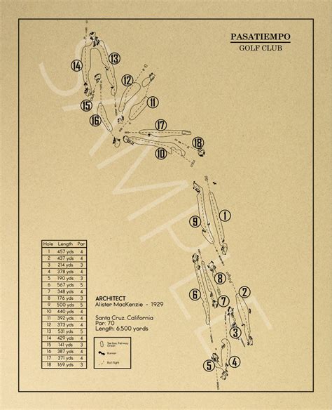Pasatiempo Golf Club Outline Print Etsy