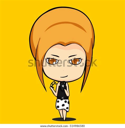 Profile Girl Big Head Small Body Stock Vector Royalty Free 514986580