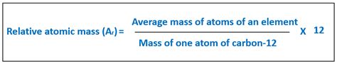 Definition Of Relative Atomic Mass Atomic Mass Unit Formula And