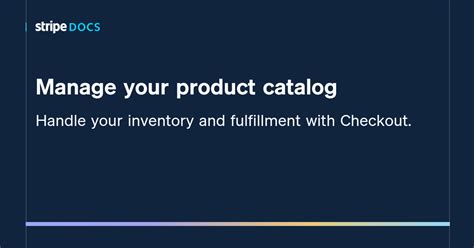 Manage Your Product Catalog Stripe Documentation