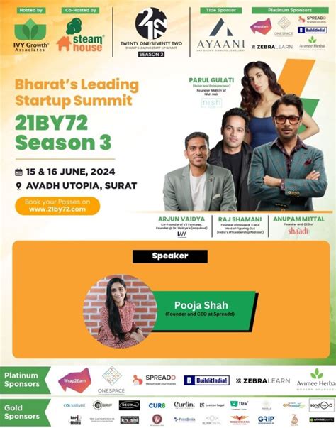 Pooja Shah On Linkedin 21by72 Surat Startupsummit Entrepreneurship Growth Creators