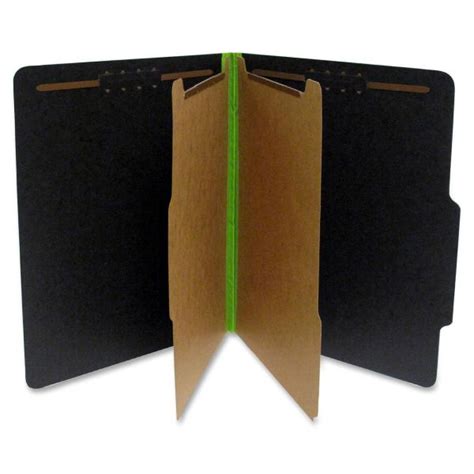S J Paper Blacklime Green Pressboard Classifcation Folders