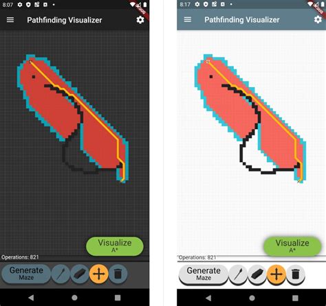 A Visualization Tool For Various Pathfinding Algorithms With Flutter