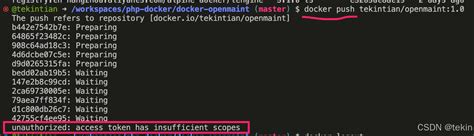 Github Codespaces推送镜像时unauthorized Access Token Has Insufficient