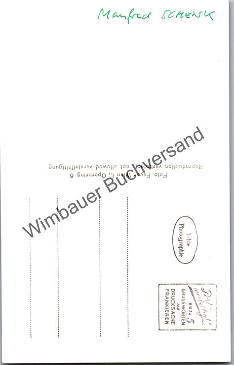 Original Autogramm Manfred Schenk 1930 1999 Bass Autograph Signiert Signed Signee Von