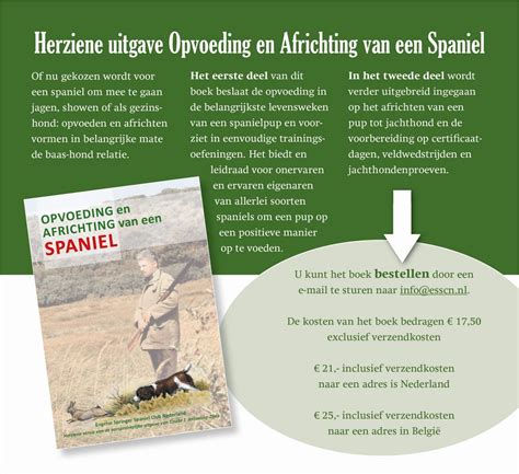 Opvoeding En Africhting Van Een Spaniel Laatste Nieuws Cocker Spaniel Club Nederland