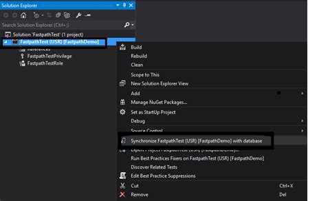 Synchronize The Table From Visual Studio Project