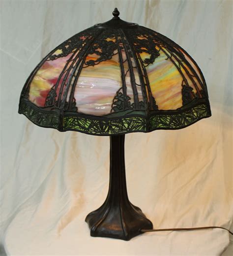 Bargain Johns Antiques Signed Handel Slag Glass Table Lamp 3 Sockets Bargain Johns Antiques