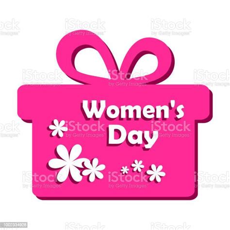 국제적인 여자의 일에 대 한 백색 꽃으로 분홍색 선물 상자 벡터 일러스트 레이 션 0명에 대한 스톡 벡터 아트 및 기타 이미지 0명 3월 8 Istock