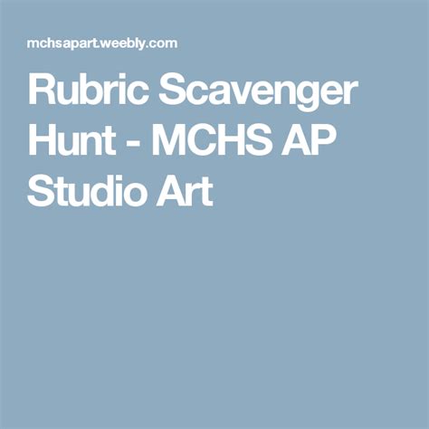 Data And Clue Card Scavenger Hunt Rubric