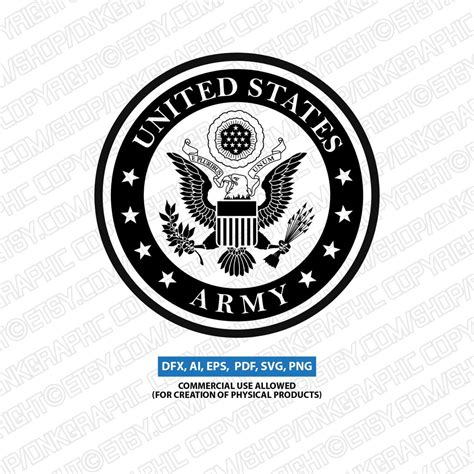 Us Army Crest Symbol Emblem Svg Silhouette Cameo Cricut Cut Etsy