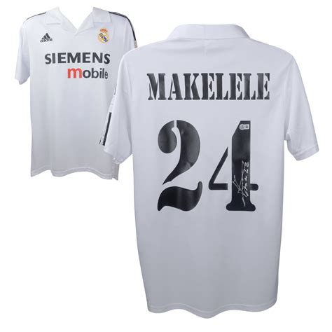 Claude Makelele Signed Real Madrid Fc Home Soccer Jersey 24 With Beck