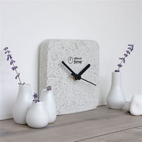 Desk Clock Modern Mantle Clock Jesmonite Clock Minimal Design Clock